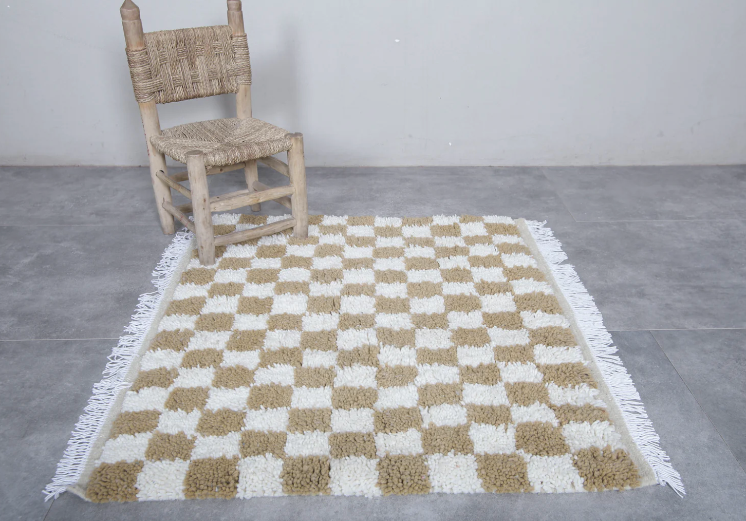 Checkered rug - Handmade Checkerboard rug from morocco – Boucherouite Rug